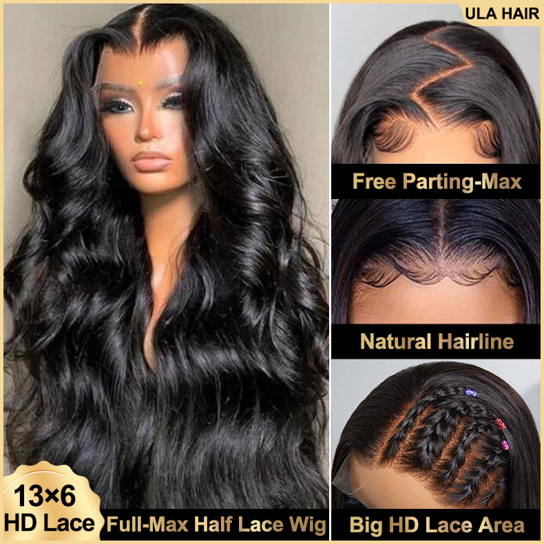 【Half Lace Wig】13X6 Big Part Transparent / HD Lace Wigs 220% Density ...